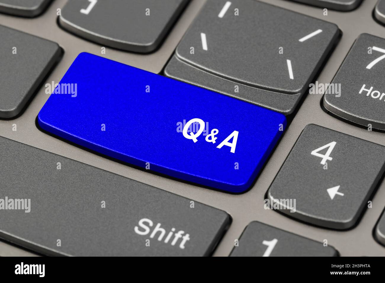 Computer notebook keyboard with Questions and Answers key Stock Photo ...