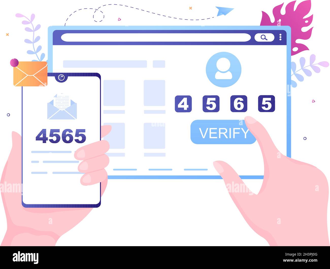 2fa Two Steps Authentication Password Secure Notice Login Verification Or Sms With Code A