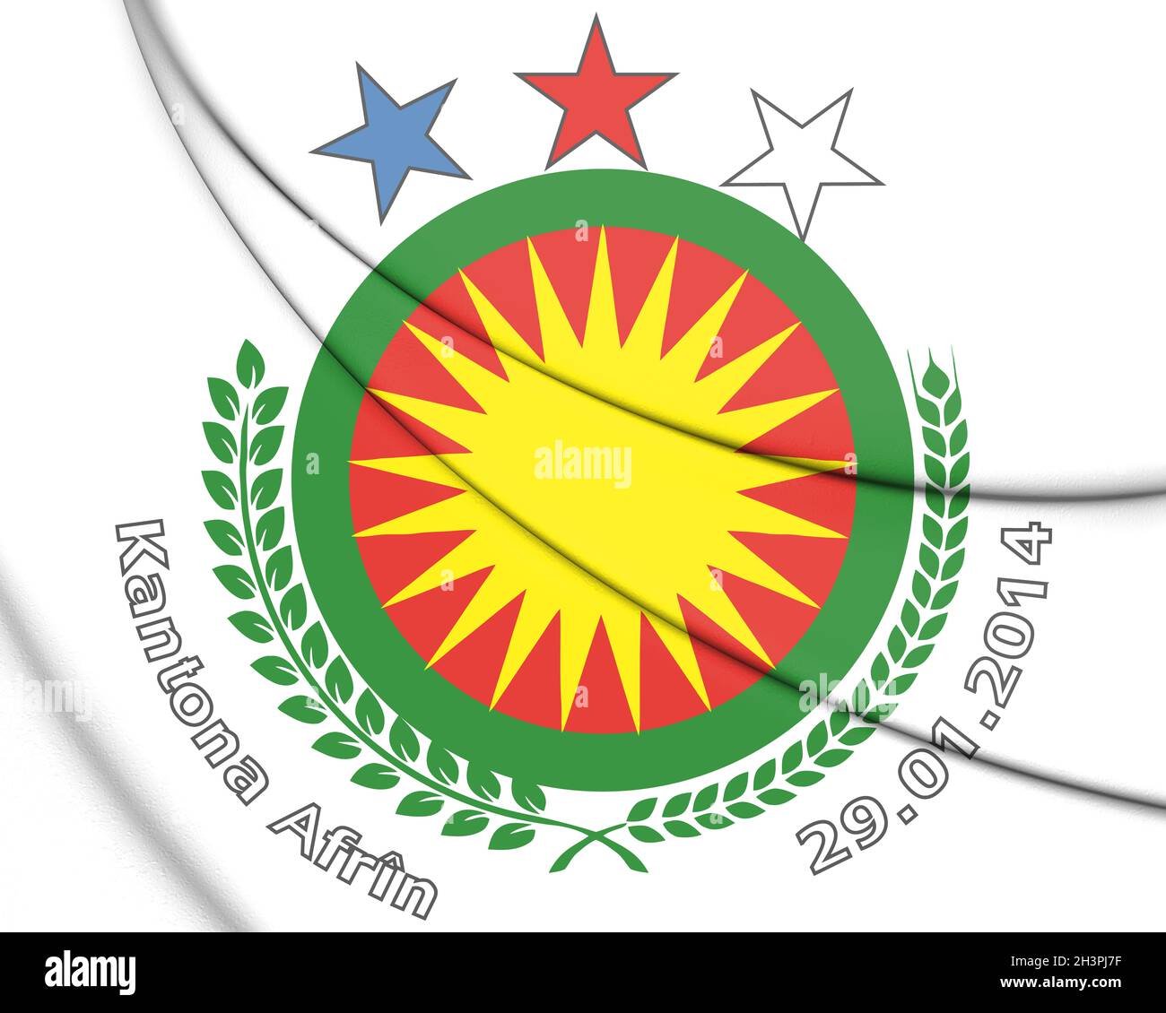 3D Afrin canton coat of arms. 3D Illustration Stock Photo - Alamy