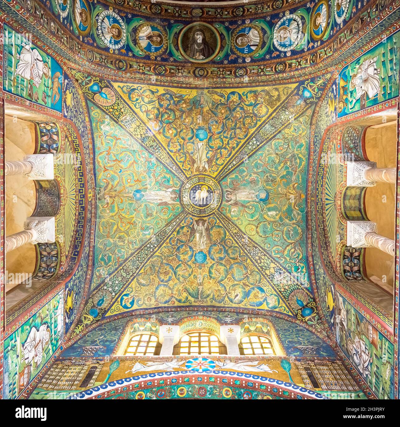 Historic byzantine mosaic in Saint Vitale Basilica, Ravenna, Italy ...