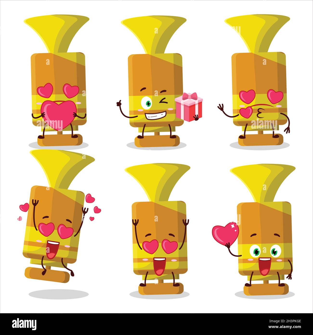 Orange spray trumpet cartoon character with love cute emoticon. Vector ...