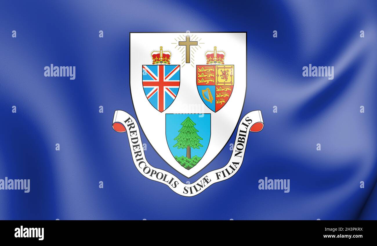 3D Flag of Fredericton (New Brunswick), Canada. 3D Illustration Stock ...