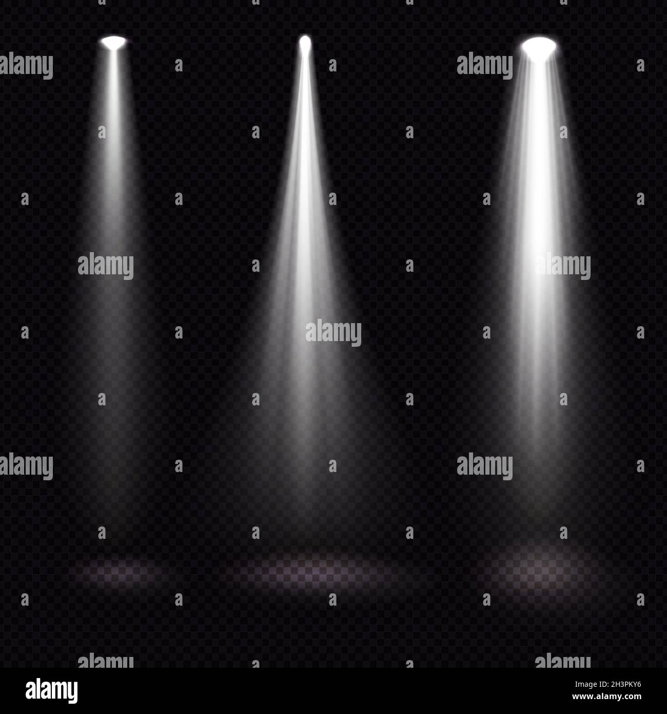 Set, realistic lighting, light rays on a dark background - Vector Stock ...