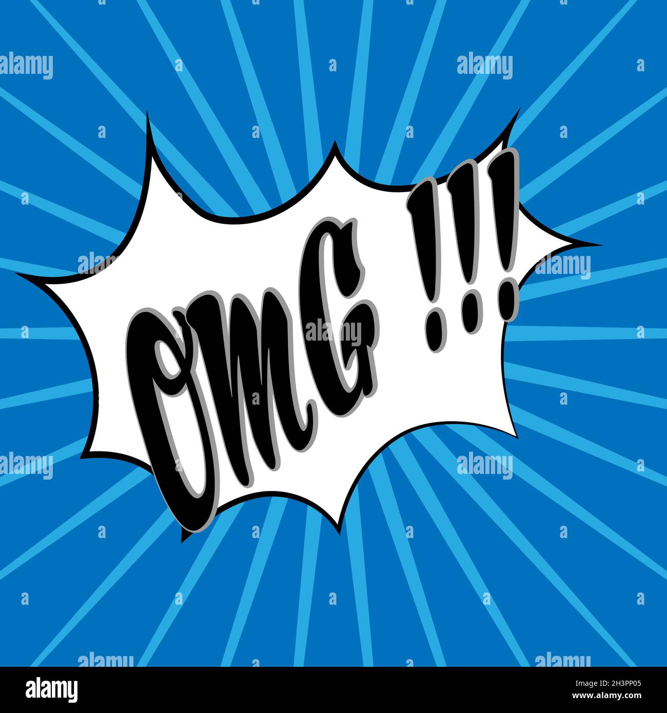 Comic speech bubbles with omg on a blue background, vector illustration ...