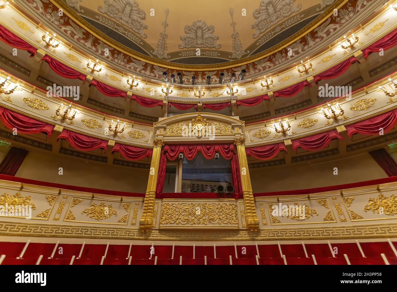 Inside the hall for the performances of the Maly Theatre. Moscow ...