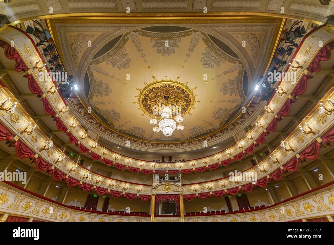 Inside the hall for the performances of the Maly Theatre. Moscow ...