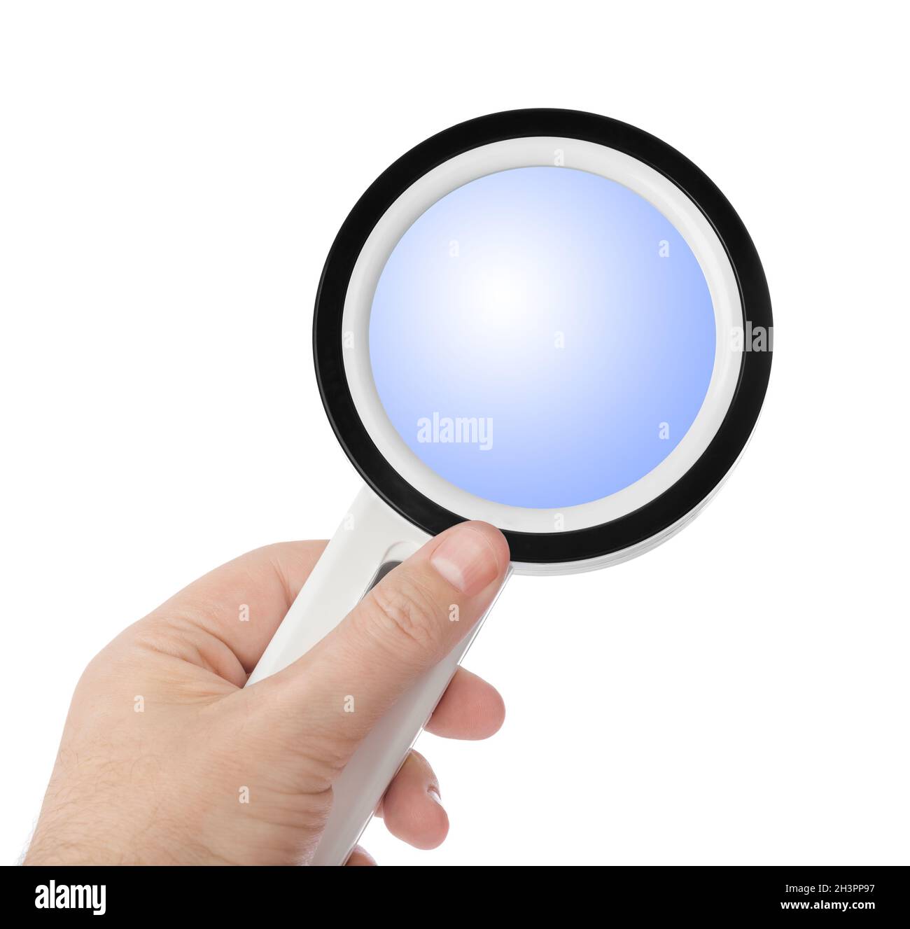 Magnifying glass in hand Stock Photo - Alamy