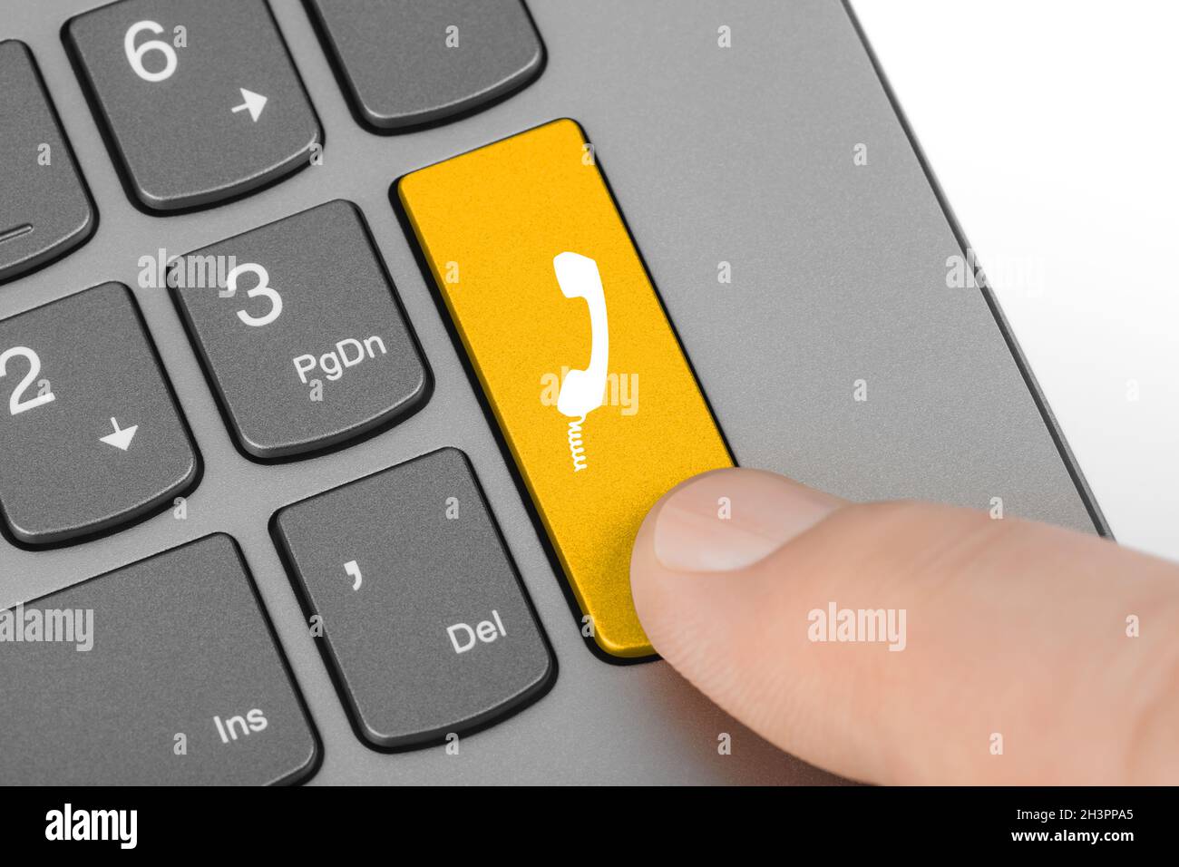 Computer keyboard with phone key Stock Photo - Alamy