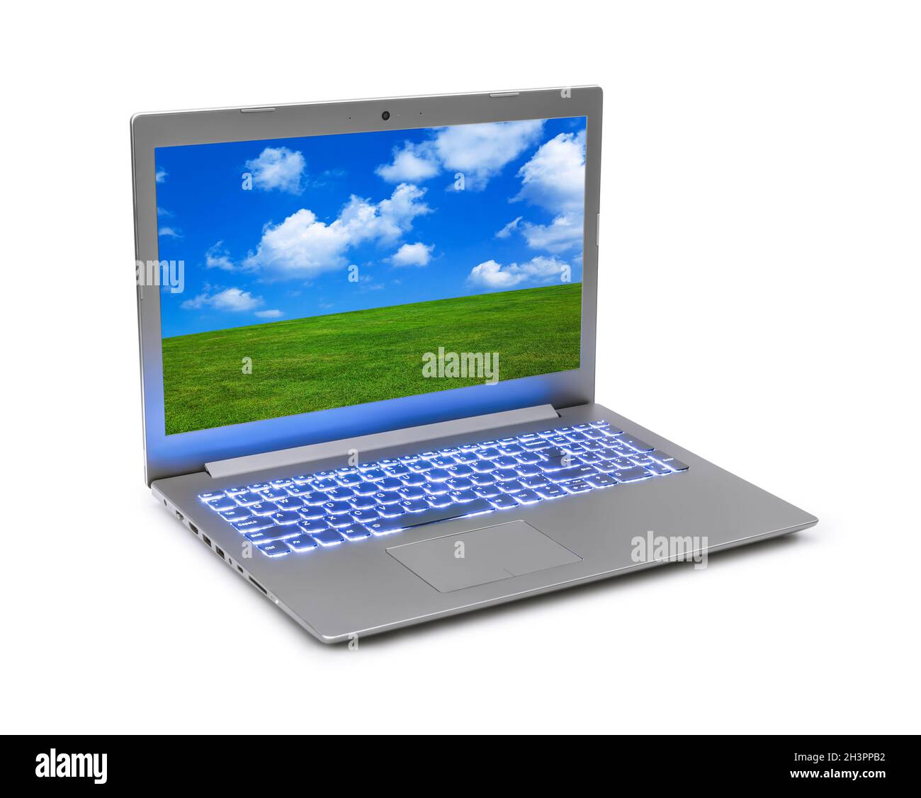Laptop green screen on display Cut Out Stock Images & Pictures - Alamy