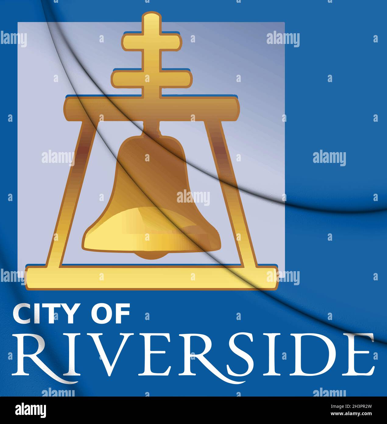 3D Riverside coat of arms (California state), USA. 3D Illustration ...