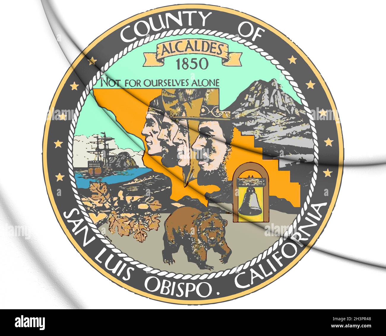 3D Seal of San Luis Obispo county (California state), USA. 3D ...