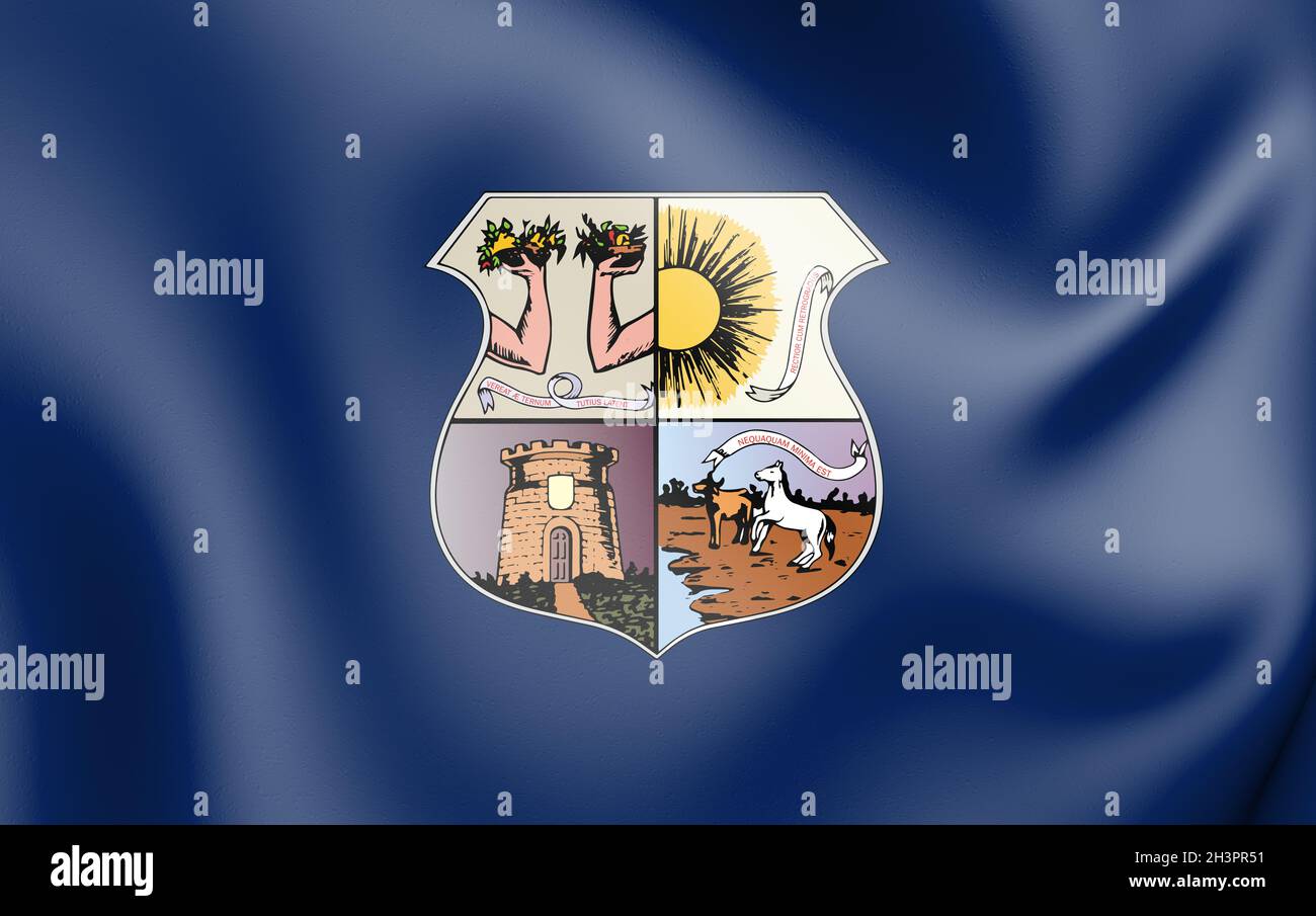 3D Flag of Belem (Paraiba state), Brazil. 3D Illustration Stock Photo ...