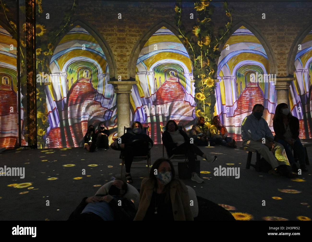 Upper Darby, United States. 23rd Oct, 2021. Museum-goers seen laying on ...