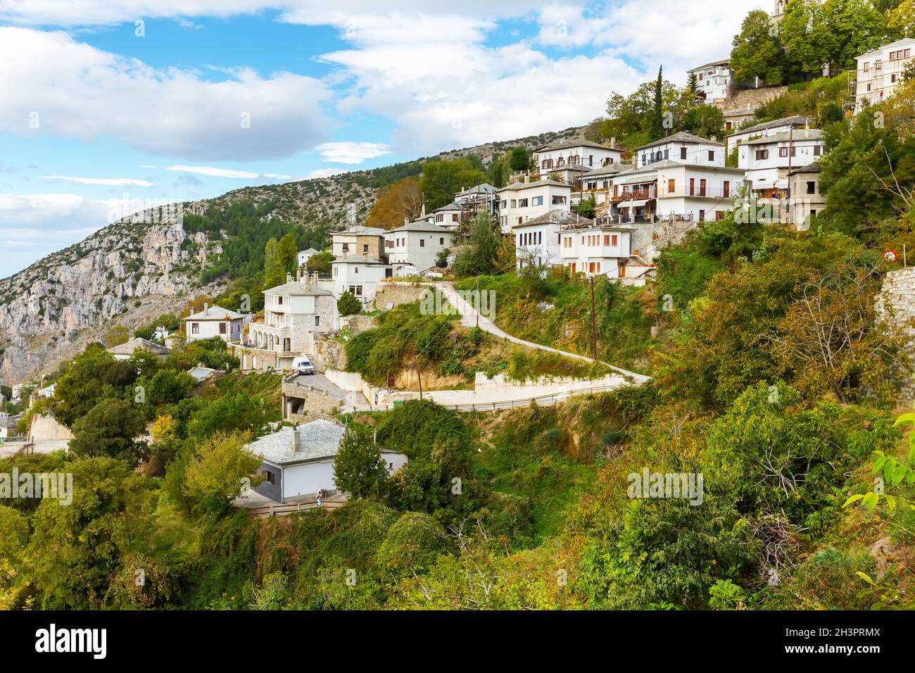 Aerial view of Makrinitsa village, Pelion, Greece Stock Photo - Alamy