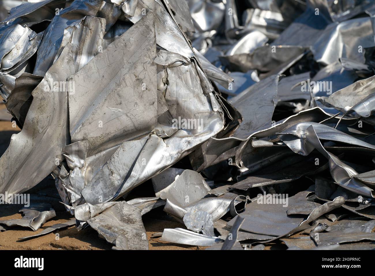 Scrap metal at a scrap yard in the port in Magdeburg in Germany Stock ...