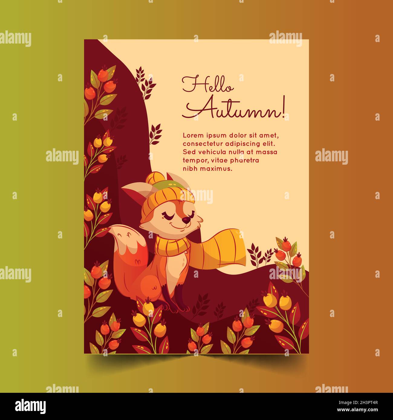 detailed autumn flyer template vector design illustration Stock Vector ...