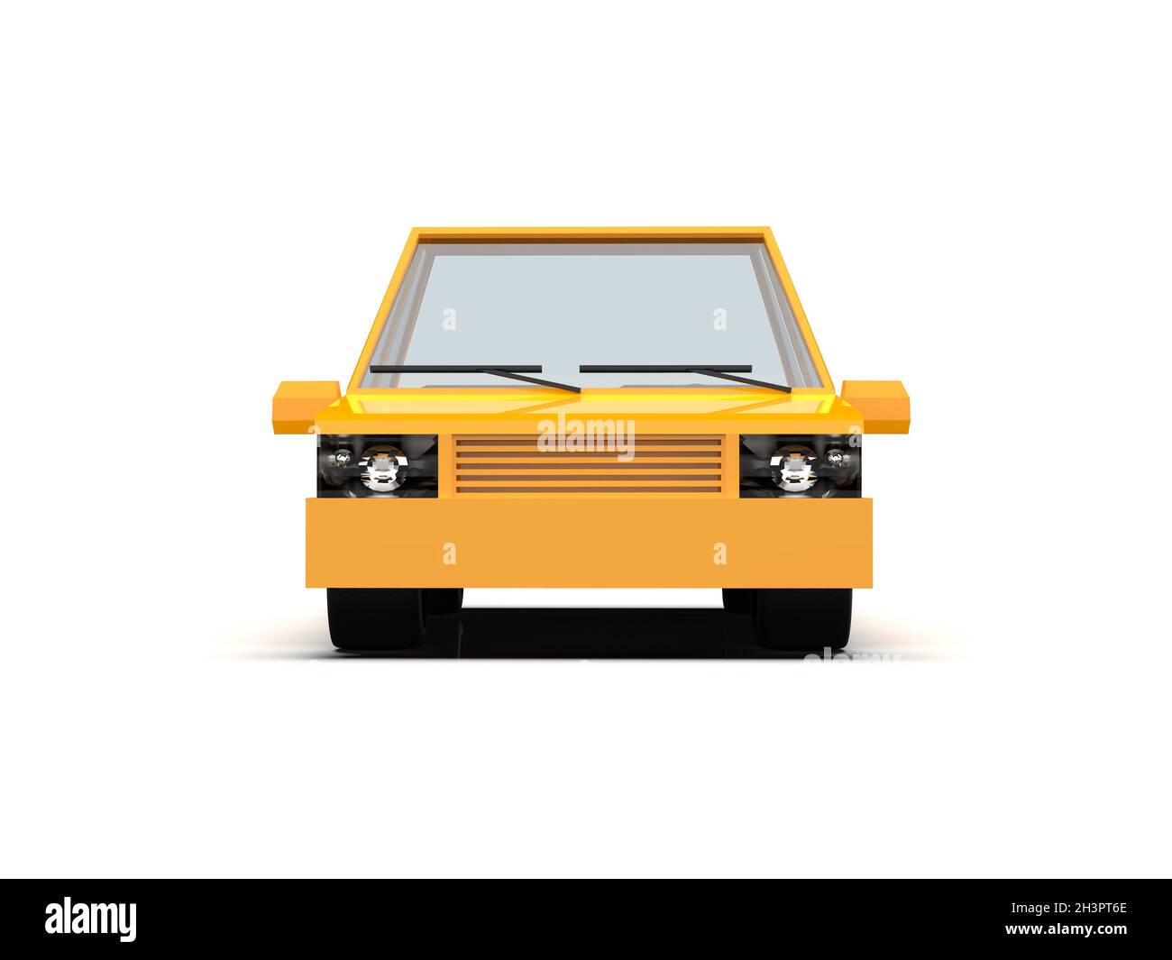 Low PolyÂ Yellow Car SedanÂ Isolated on White Background Stock Photo ...
