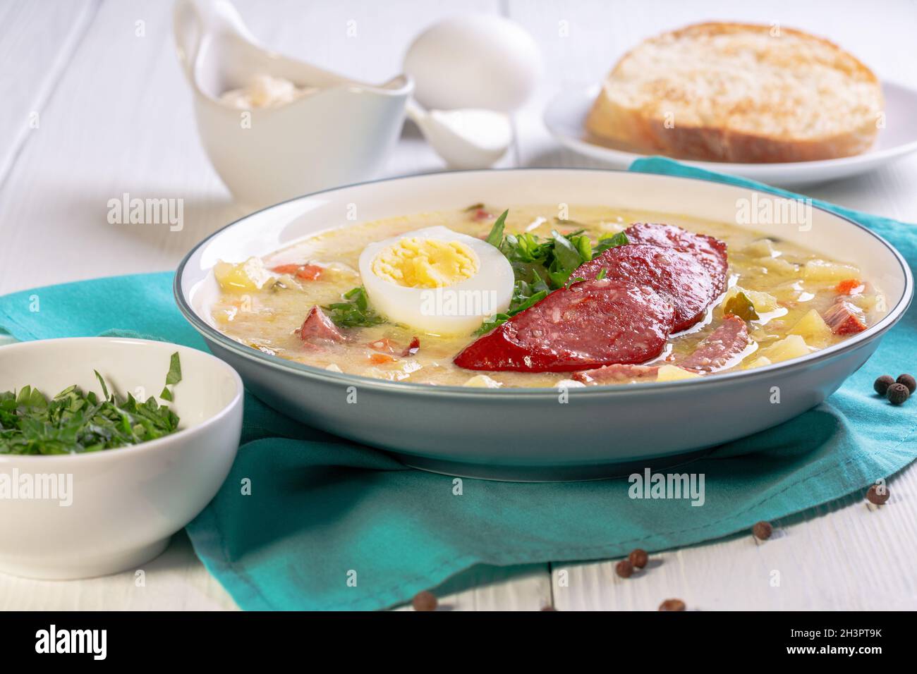 Traditional Polish white borscht Stock Photo - Alamy