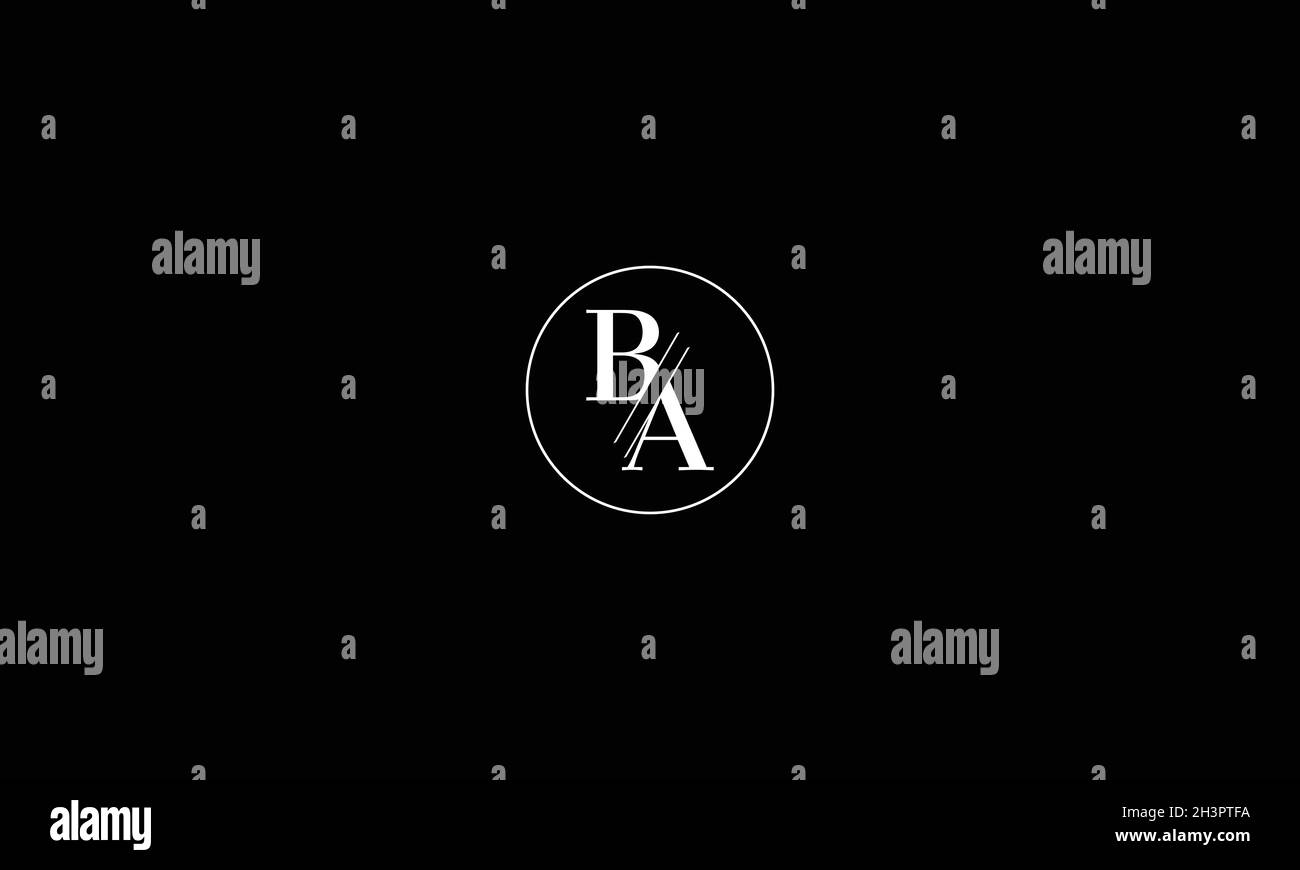LETTERS BA LOGO DESIGN WITH NEGATIVE SPACE EFFECT FOR ILLUSTRATION USE ...