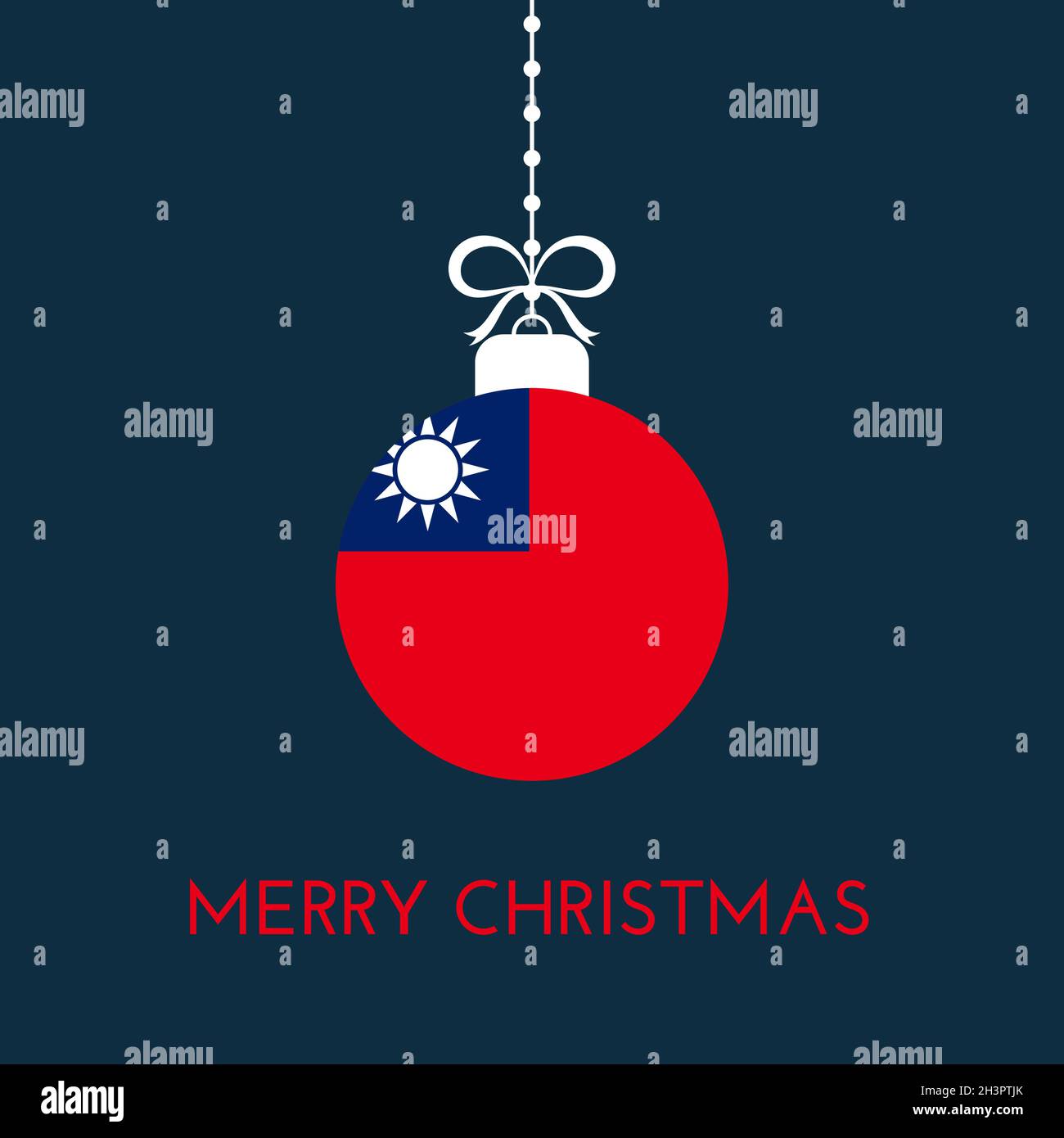 Merry Christmas and new year ball with Taiwan flag. Christmas Ornament ...