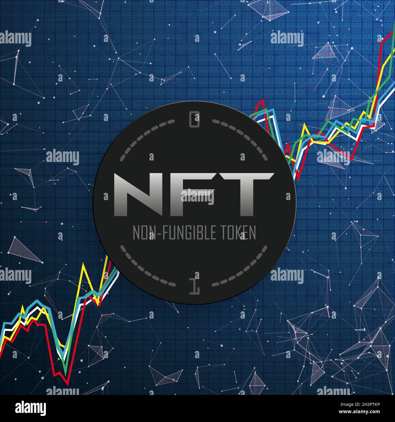 Chart NFT Data Network Connected Dots Stock Photo - Alamy