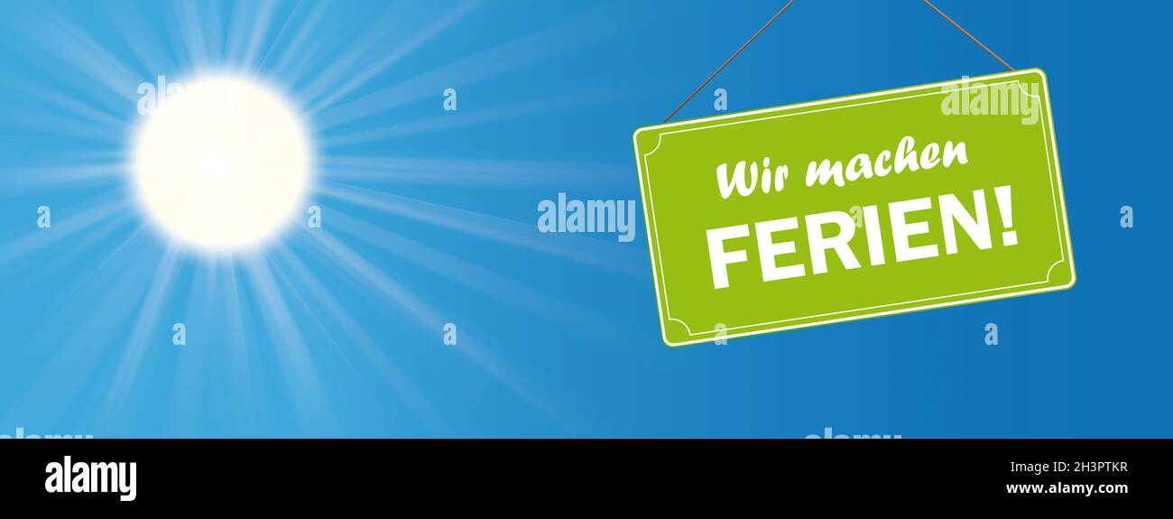 Blue Sky Sun Sign Ferien Stock Photo - Alamy