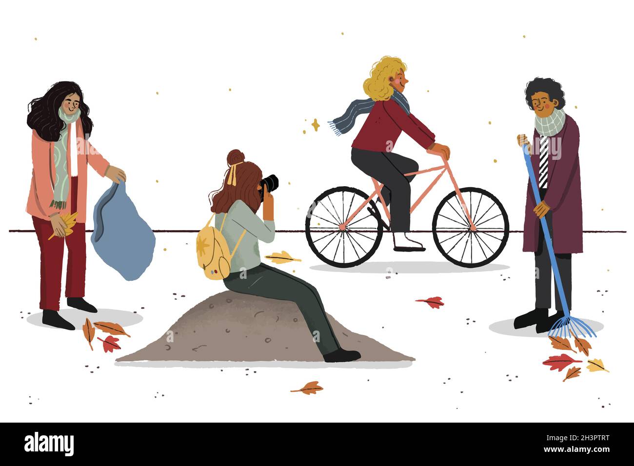 autumn people hobbies vector design illustration Stock Vector Image ...