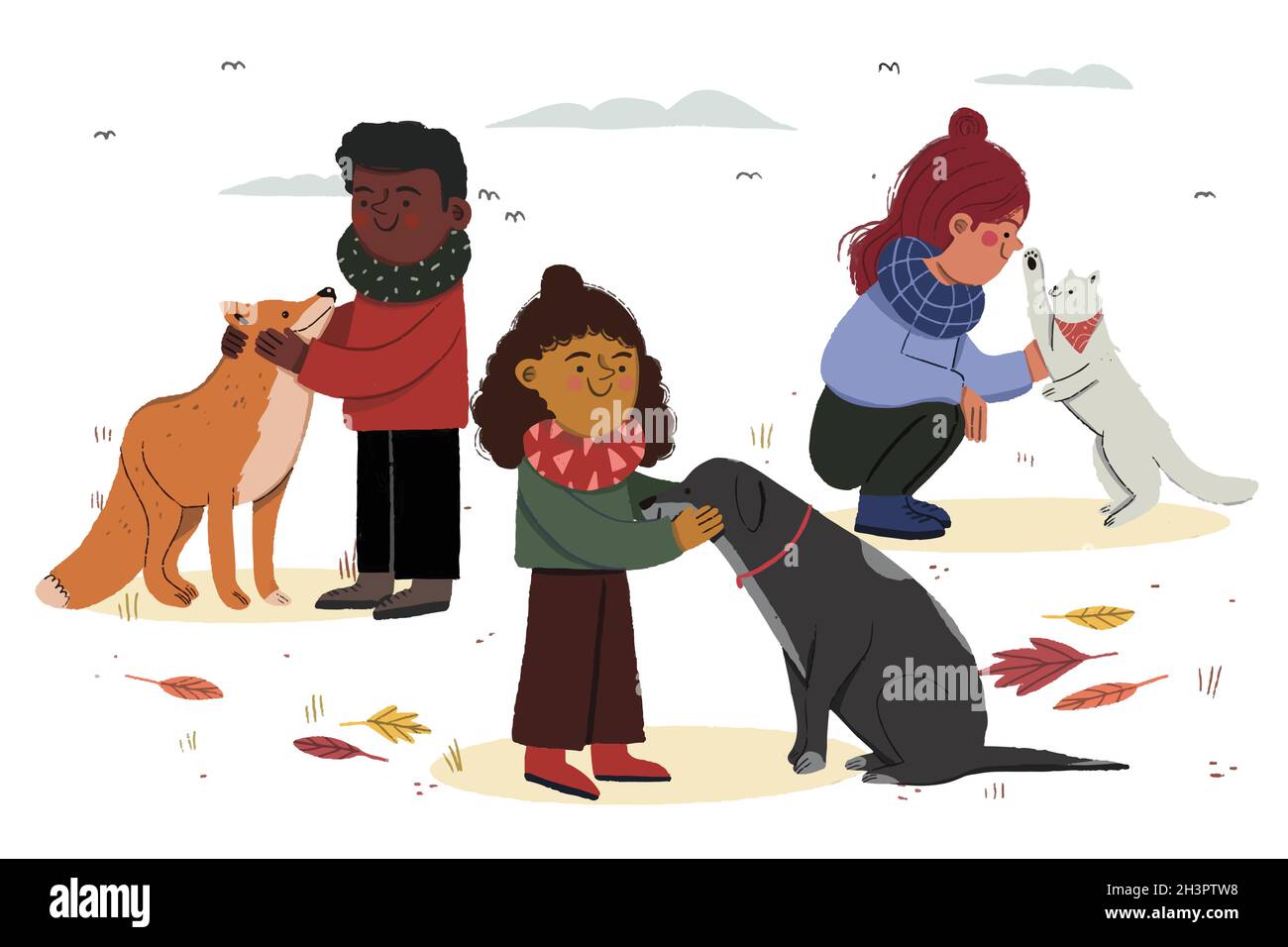 Father children autumn Stock Vector Images - Alamy