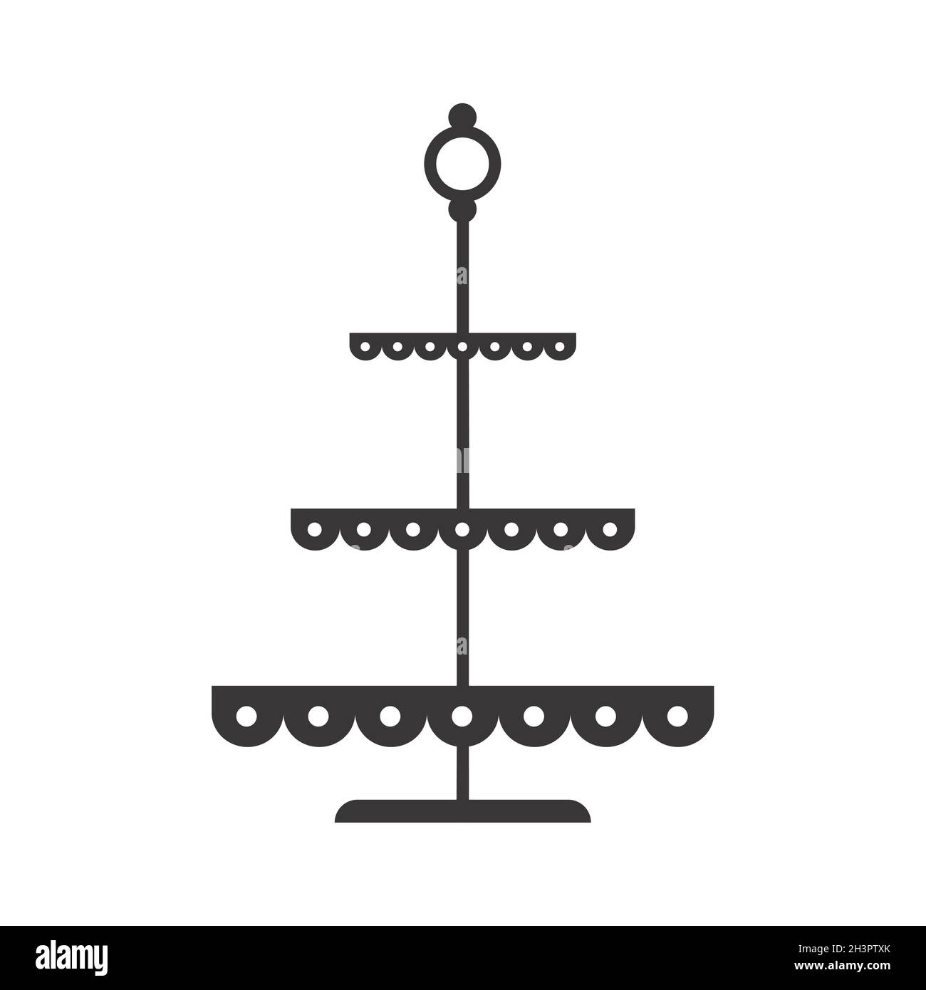 Stand cake in flat icon style. Empty tray for fruit and desserts ...