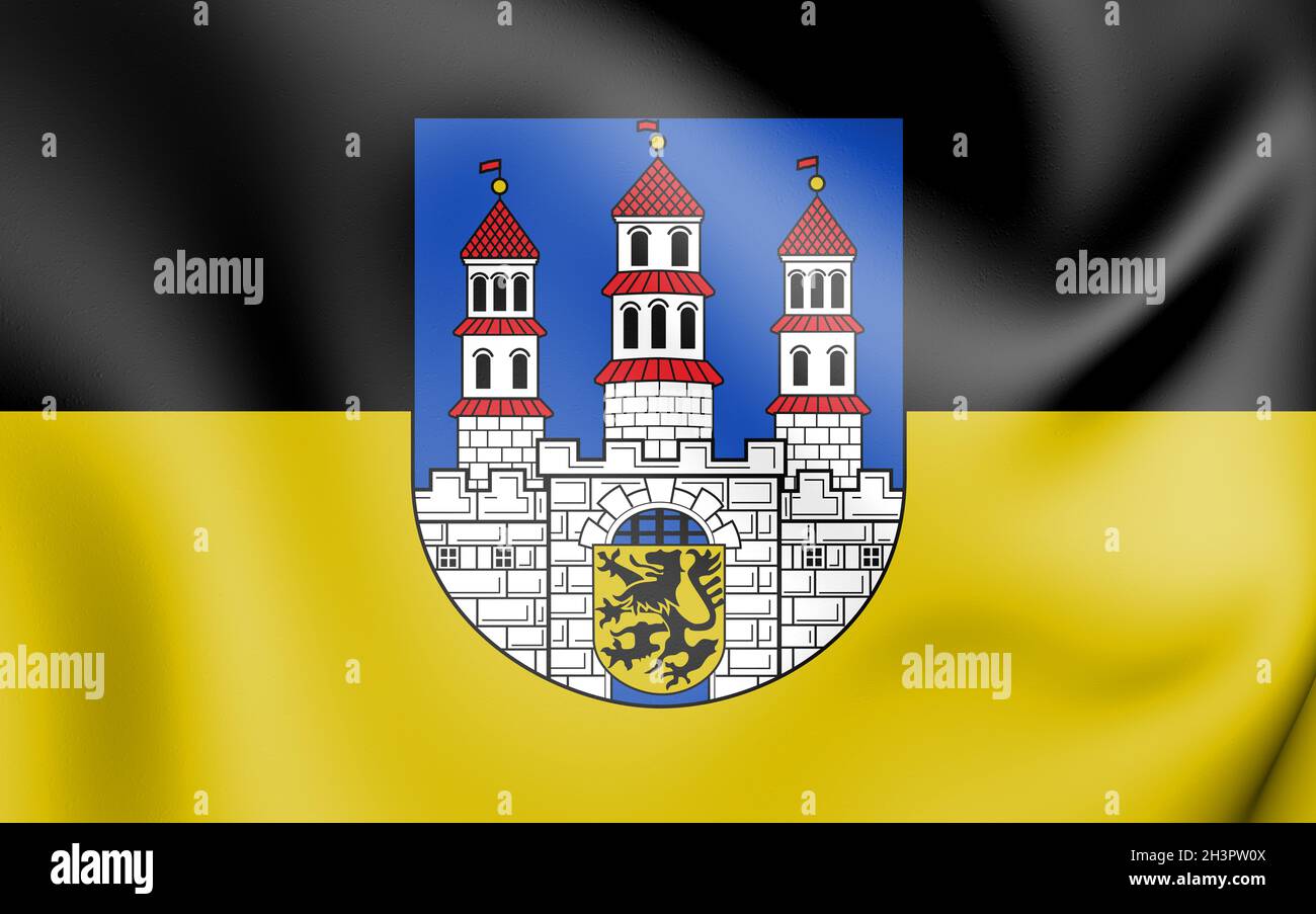3D Flag of Freiberg (Saxony), Germany. 3D Illustration Stock Photo - Alamy