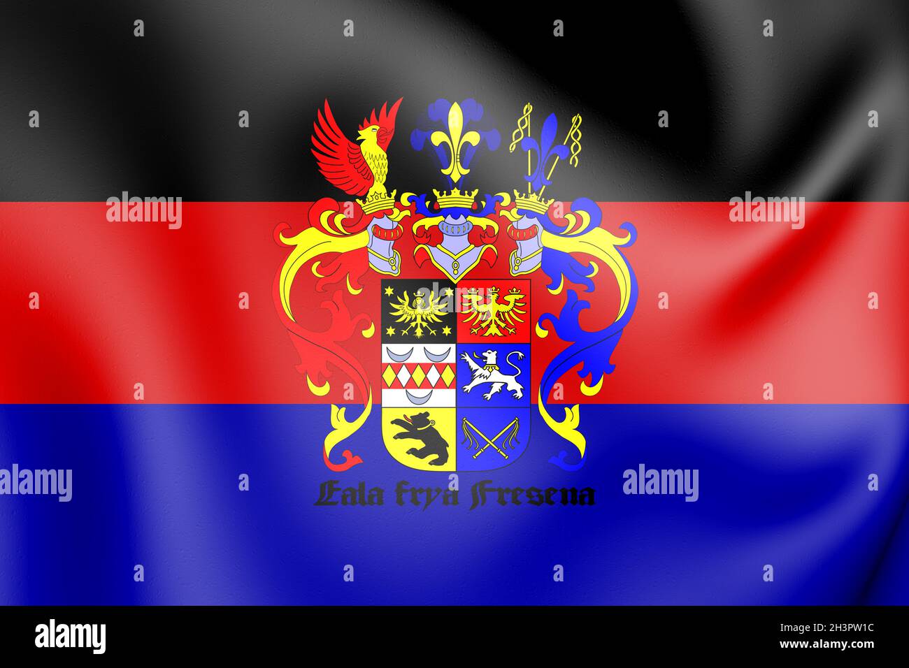3D Flag of East Frisia. 3D Illustration Stock Photo - Alamy