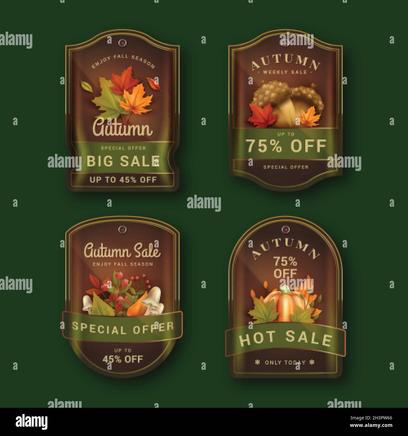 realistic autumn sale labels collection vector design illustration ...