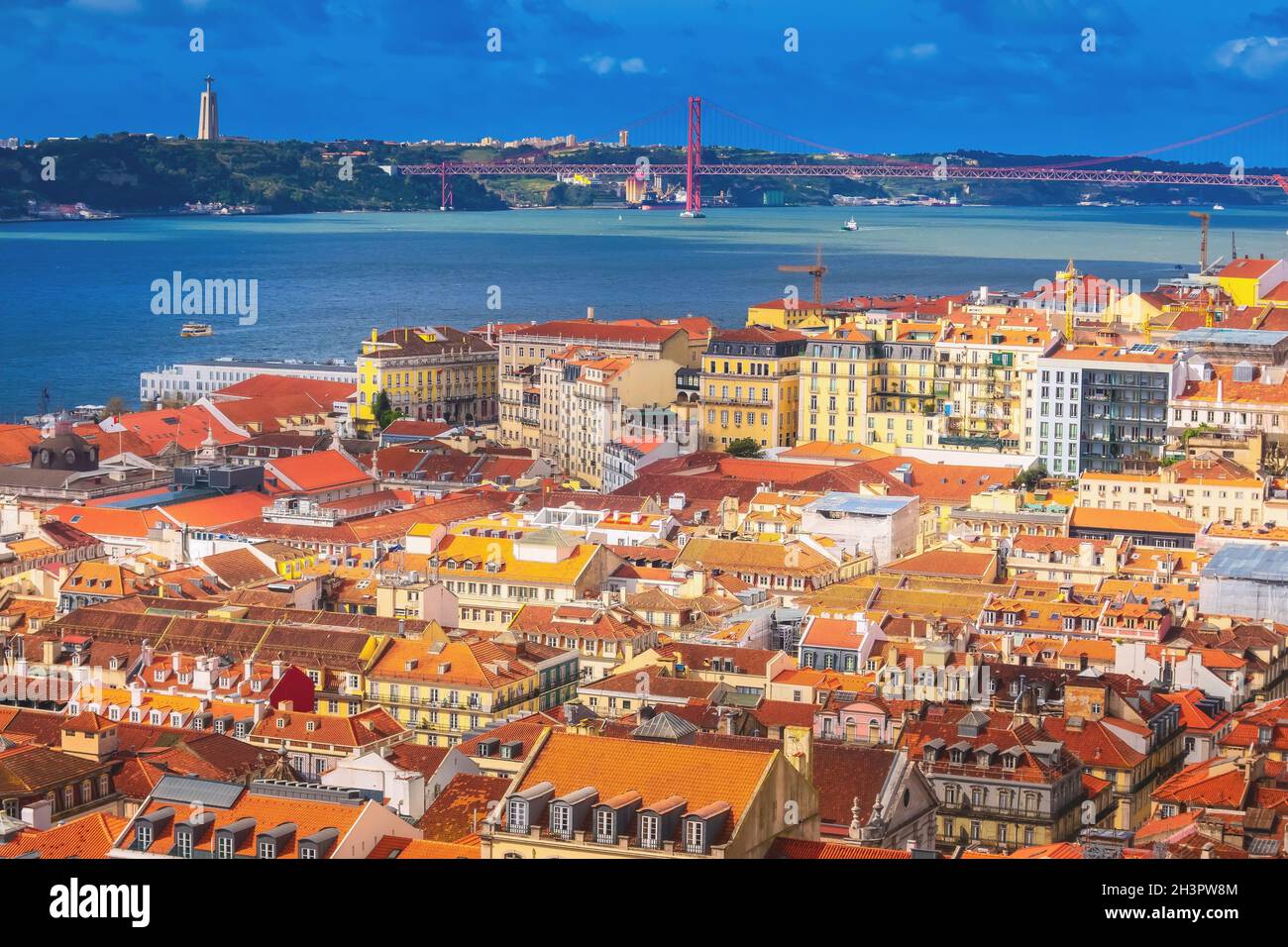 Lisbon, Portugal panoramic view with river Tagus Stock Photo - Alamy