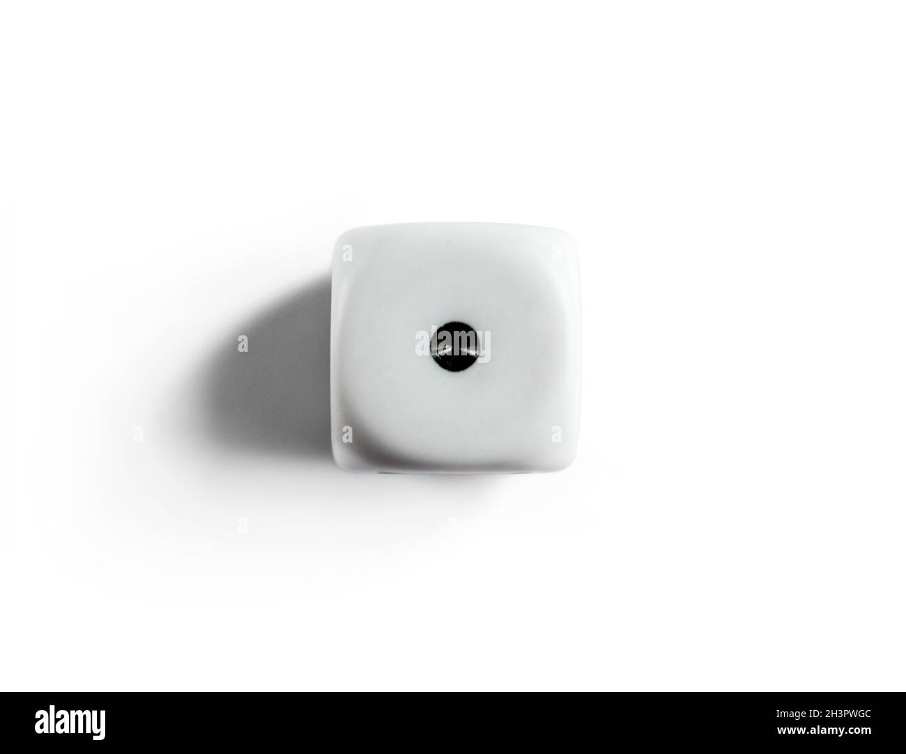 Number 1 on clean dice. Top view. White background Stock Photo - Alamy