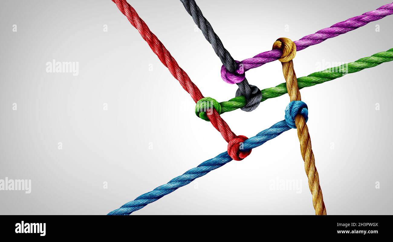 Team business support or unity and teamwork concept as a group of ...