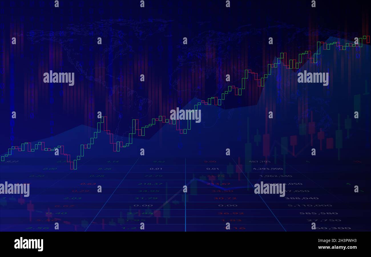 Stock market chart or forex chart background with binary code. Stock ...