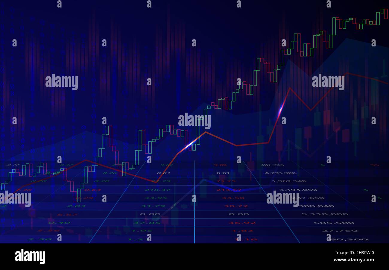 Stock market chart background with binary code. Stock and trade concept ...