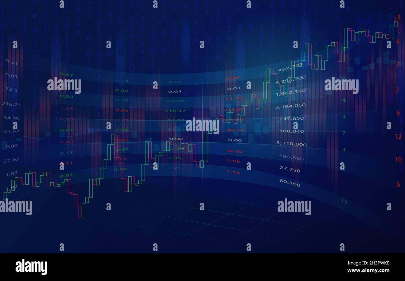 Forex chart background with binary code. Stock and trade concept Stock ...
