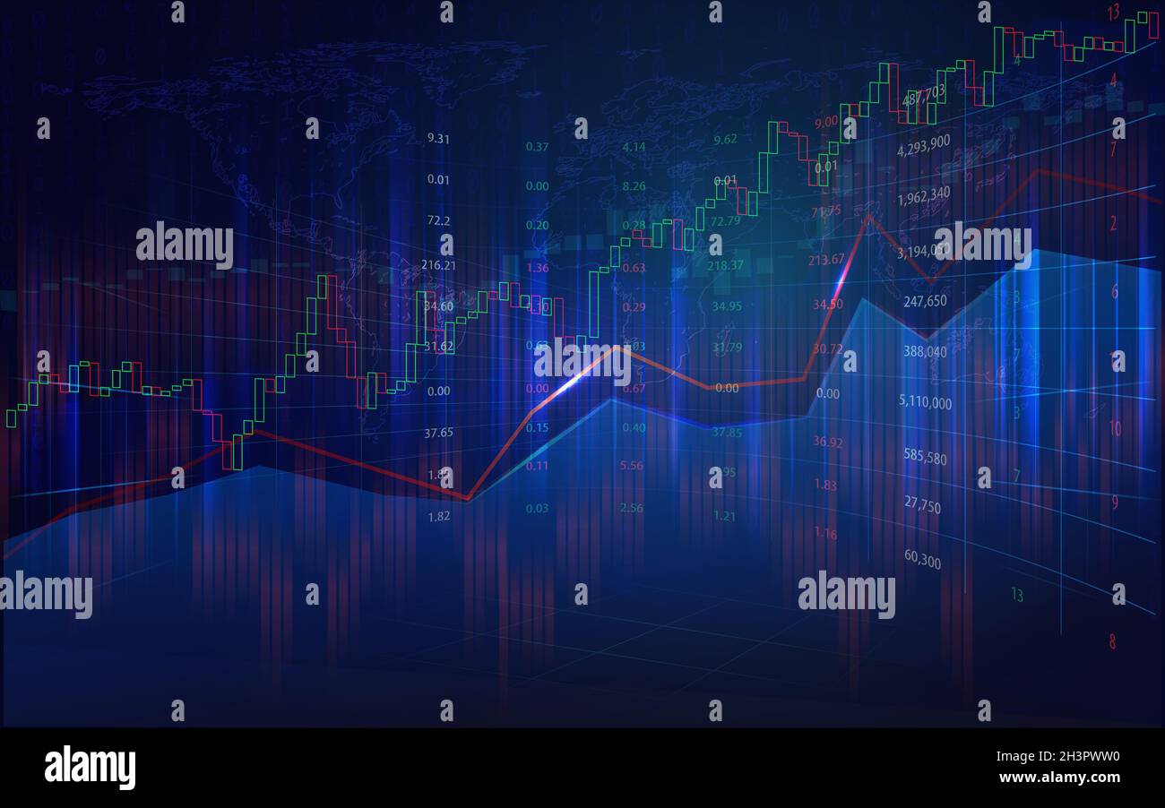 Forex chart background with binary code. Stock and trade concept Stock ...