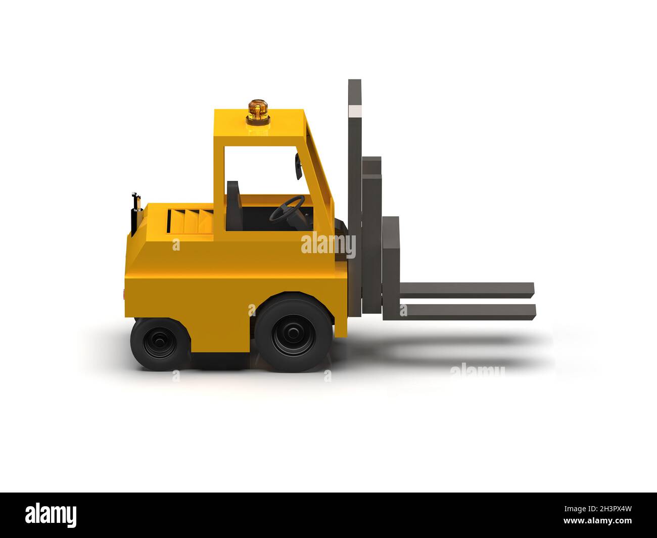 3d Lowpoly Icon Forklift Truck Loader Cartoon Style Isolated on White ...