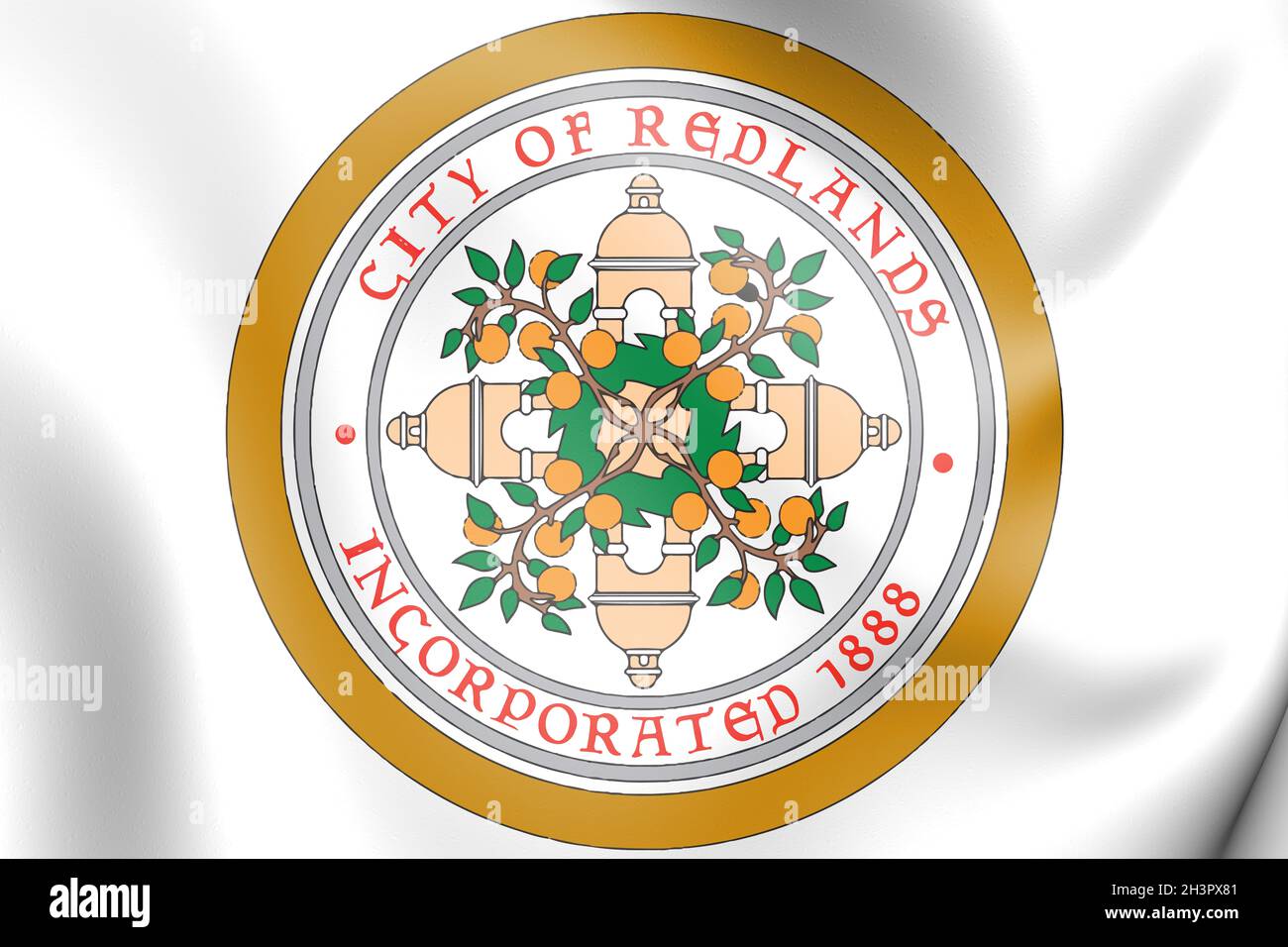 3D Seal of Redlands (California state), USA. 3D Illustration Stock ...