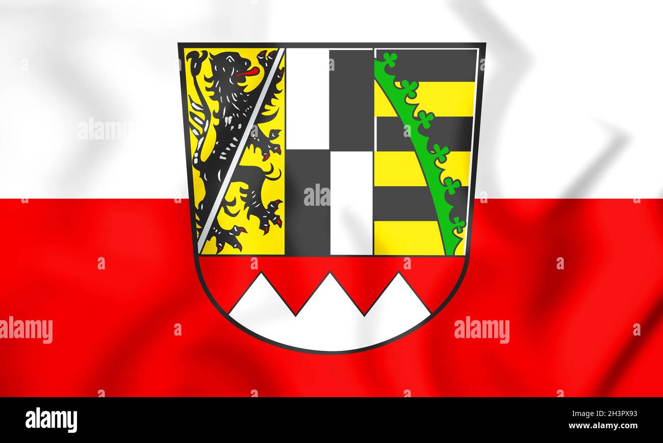3D Flag of Upper Franconia (Bavaria), Germany. 3D Illustration Stock ...