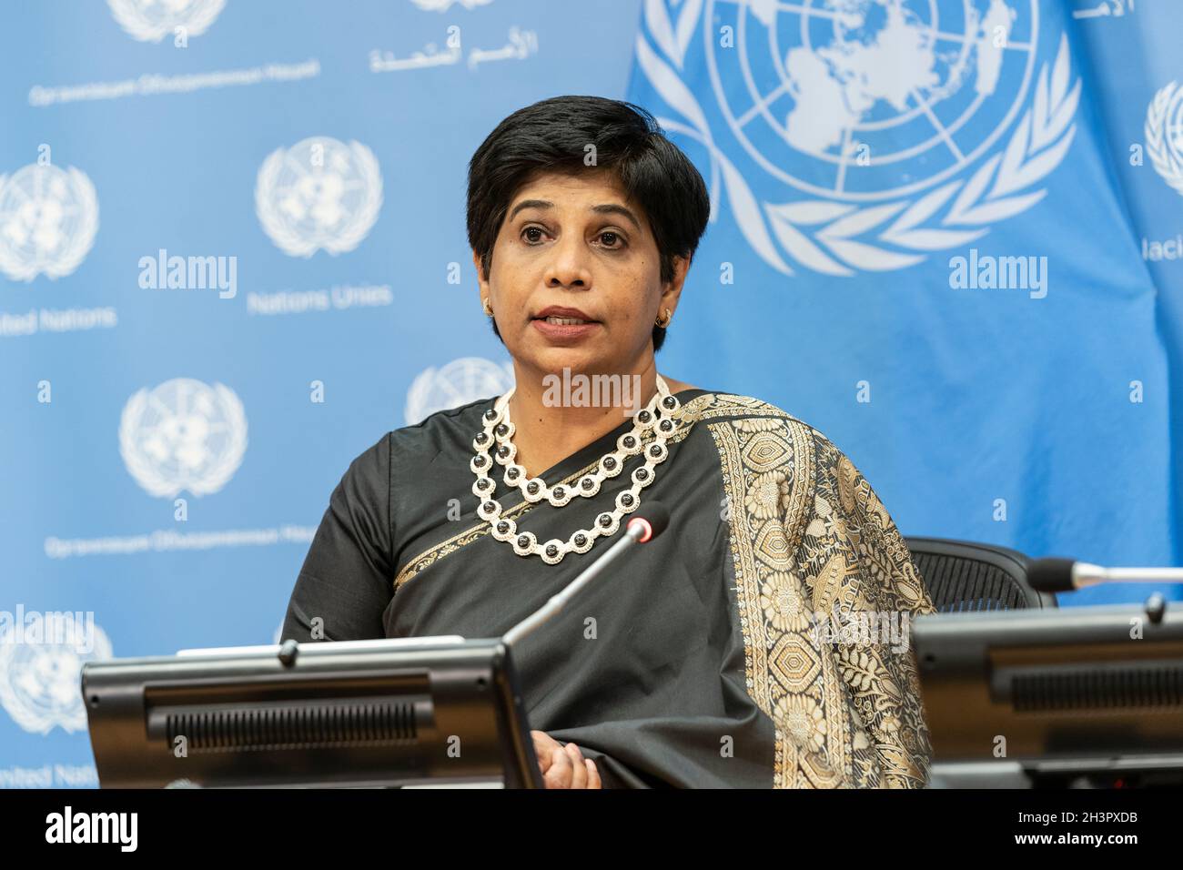 New York, NY - October 30, 2021: President of the Human Rights Council ...