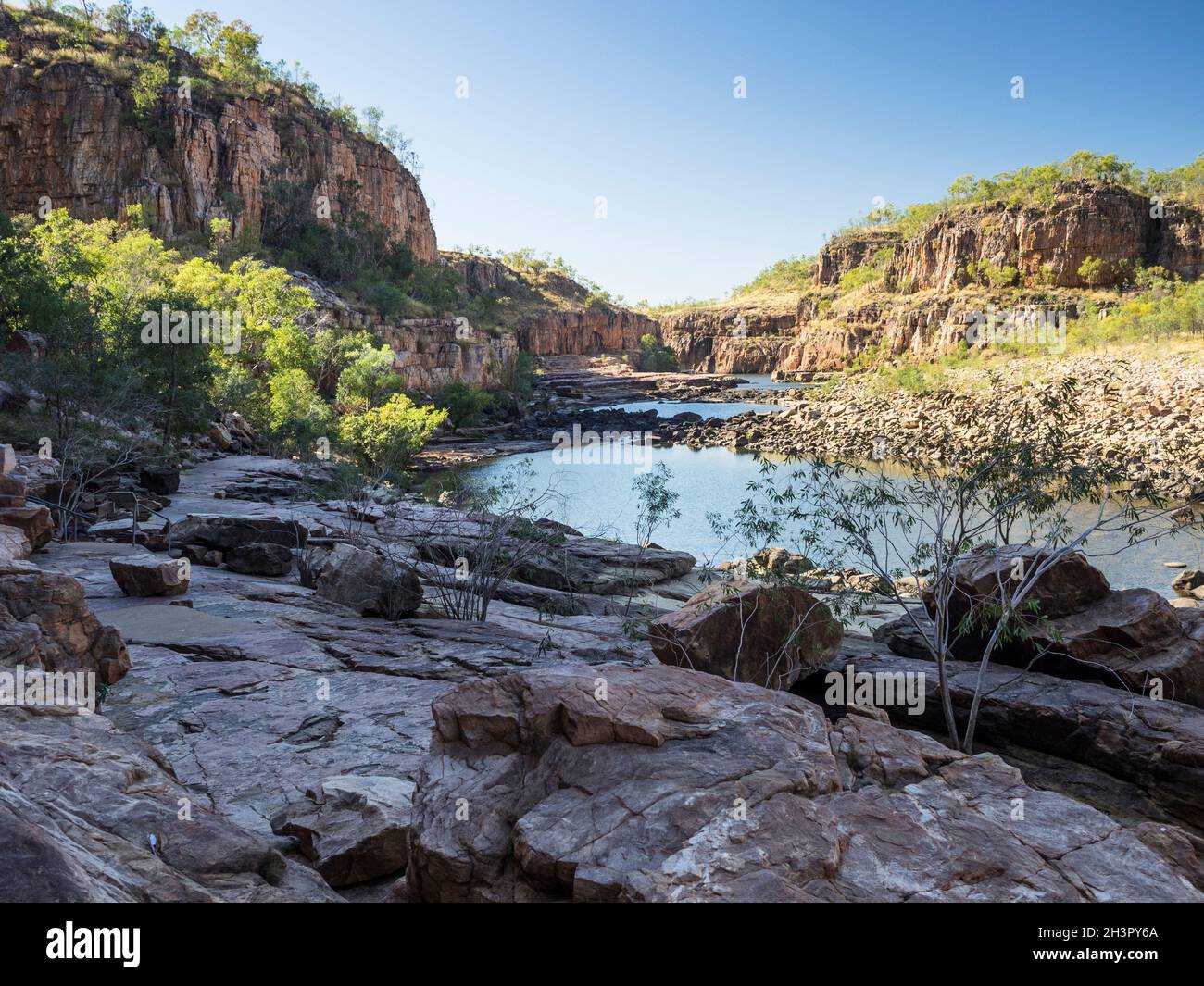 Rock pools between the first and second gorges, Nitmiluk National Park ...