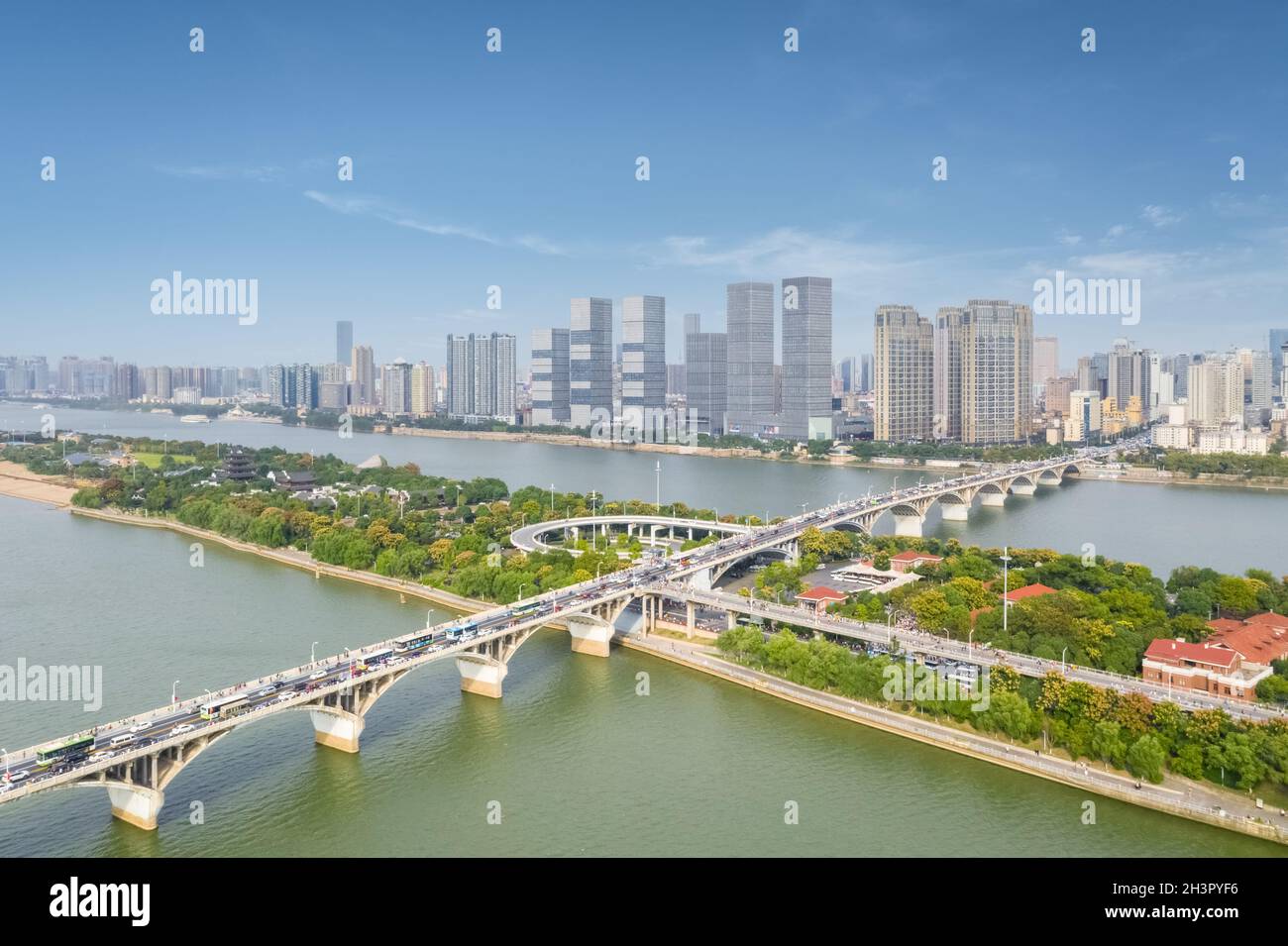Aerial scenic view bridge city hi-res stock photography and images - Alamy