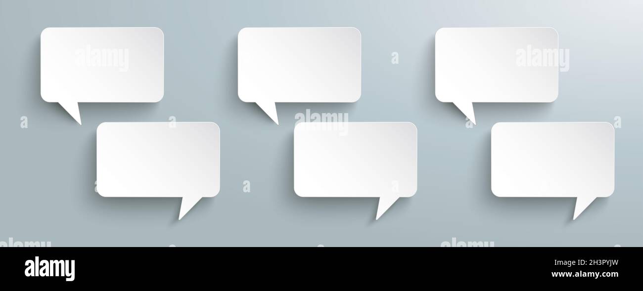 Rectangle Paper Speech Bubbles Kommunication Header Stock Photo - Alamy