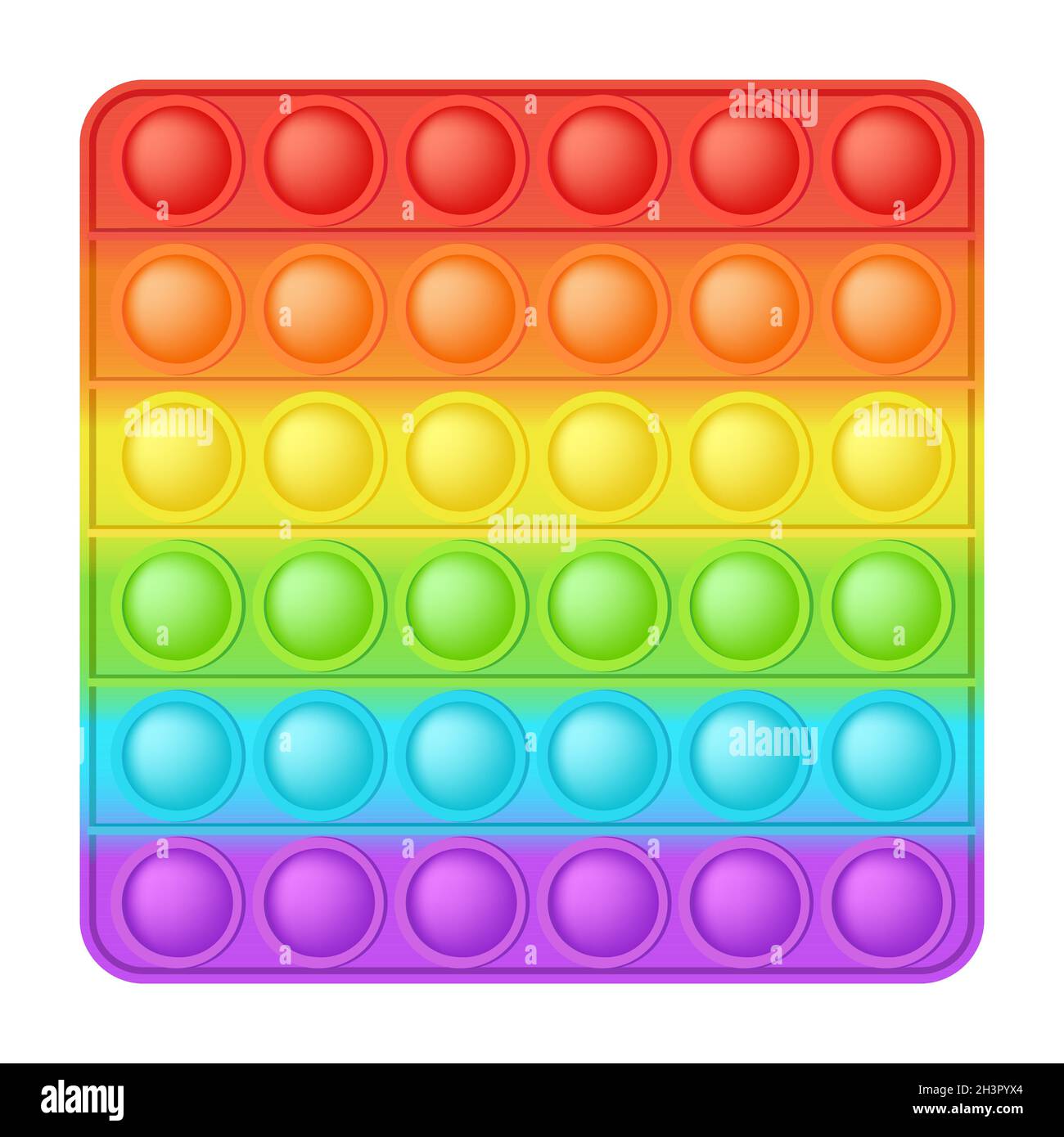 Popit figure square as a fashionable silicon toy for fidgets. Addictive ...