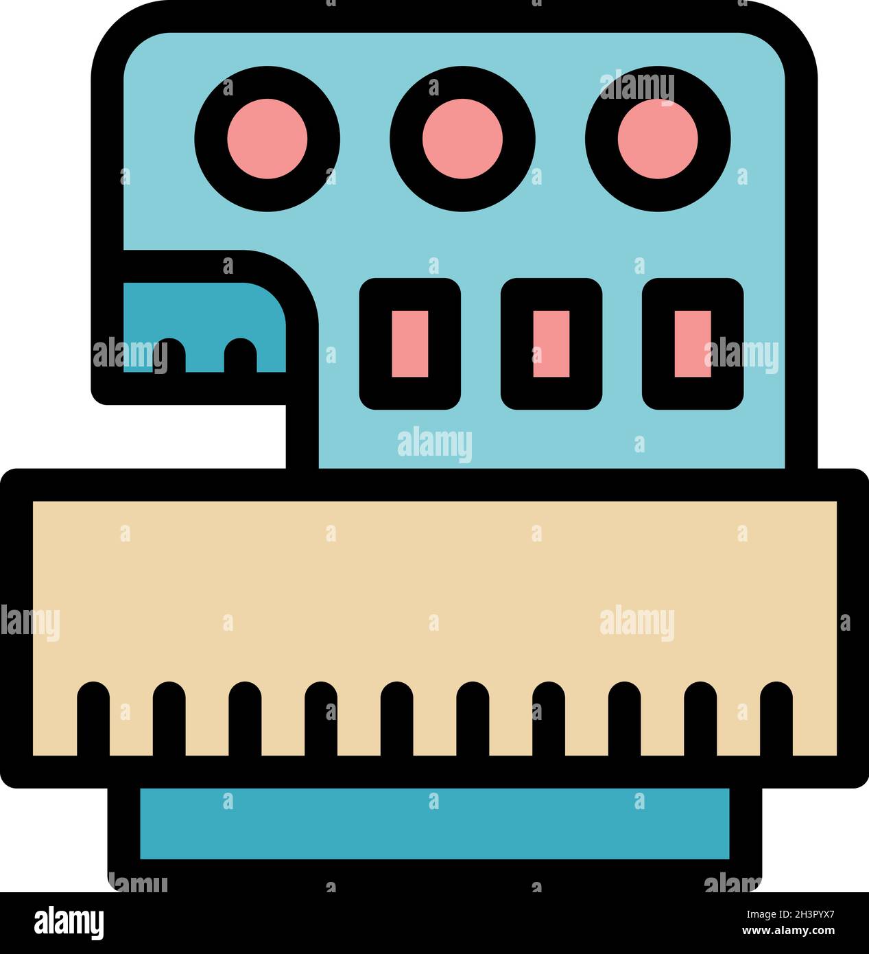 Factory sewing machine icon. Outline factory sewing machine vector icon ...