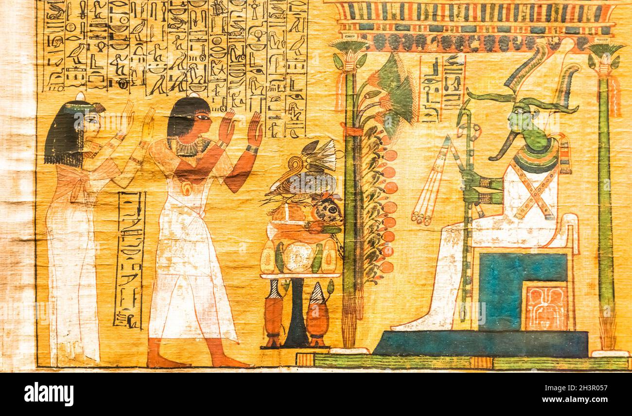 Ancient Egyptian papyrus with hieroglyphic. Antique manuscript Stock ...