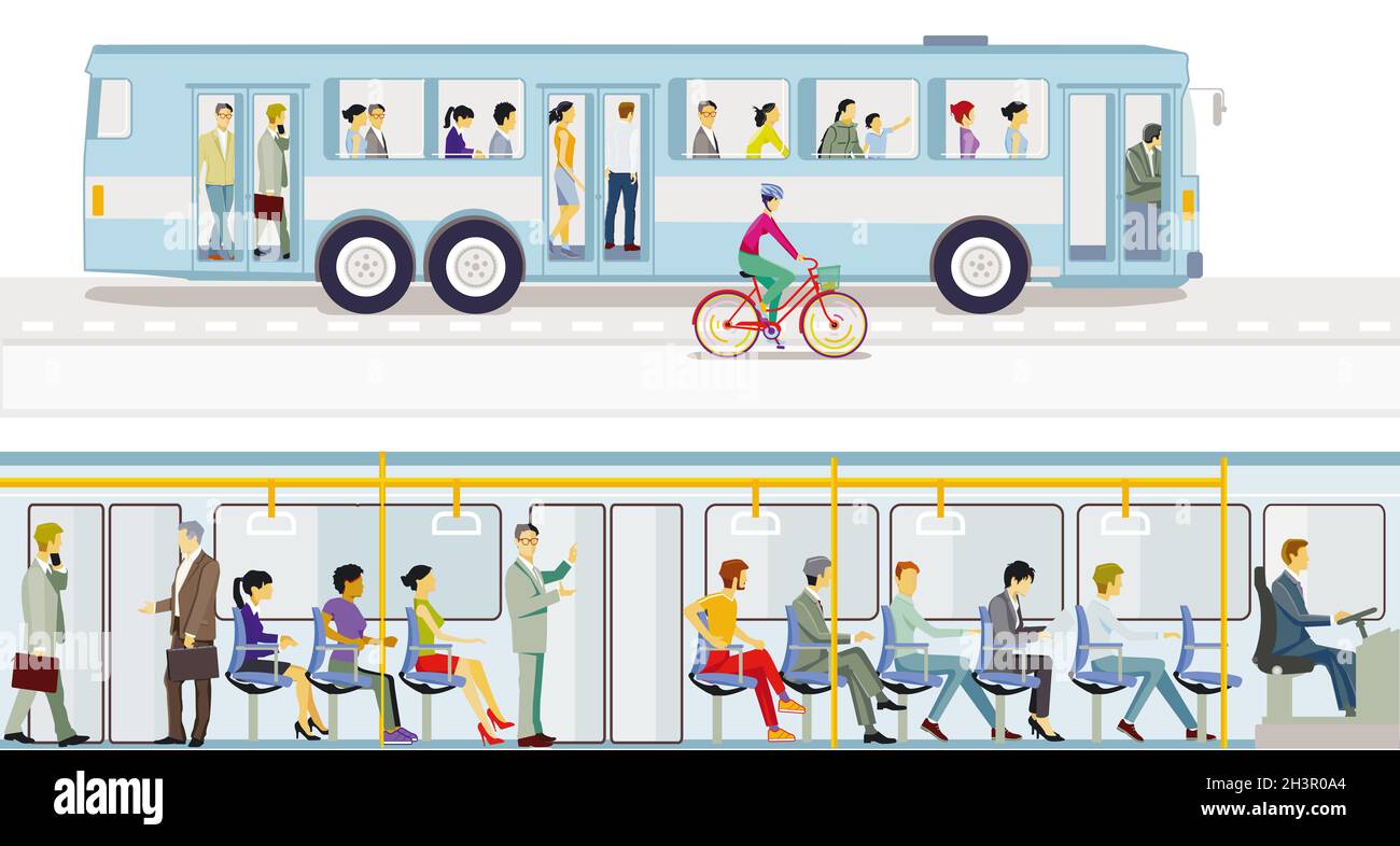 Driving in the bus with local transport Stock Photo - Alamy